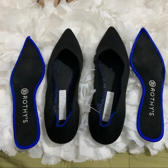 Rothy's | Shoes | Rothys Solid Black Womans Pointed Flat Shoes | Poshmark
